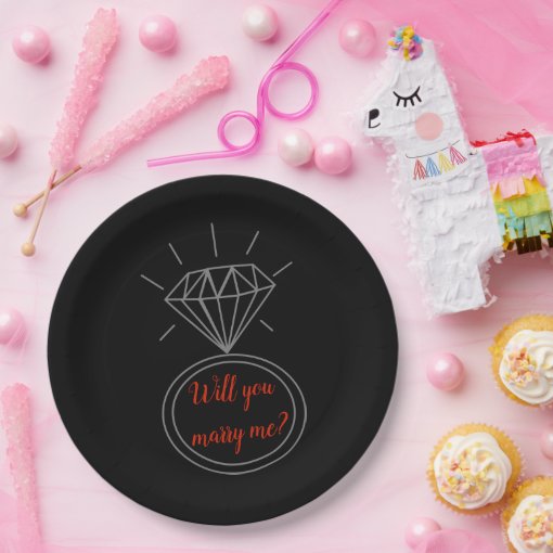 "Will You Marry Me?" Surprise Proposal Plates | Zazzle