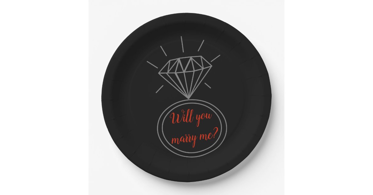 "Will You Marry Me?" Surprise Proposal Plates | Zazzle