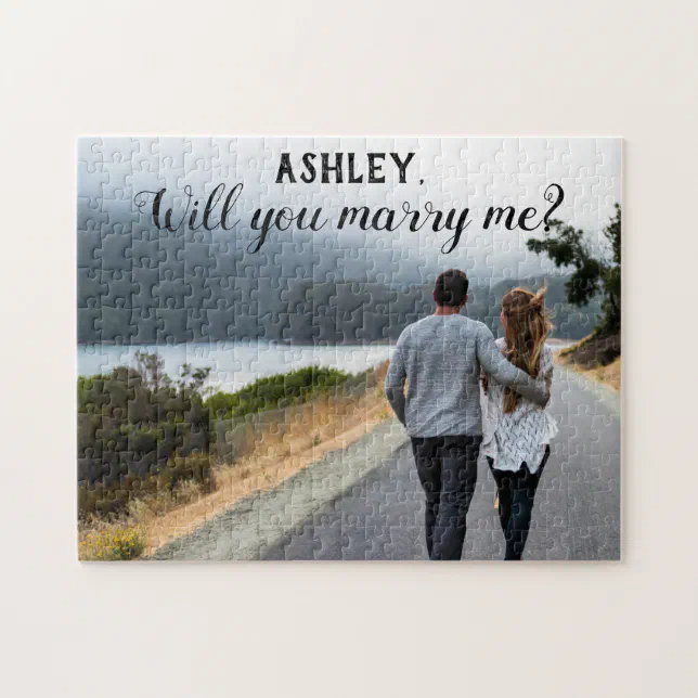 Will you marry me wedding photo jigsaw puzzle | Zazzle