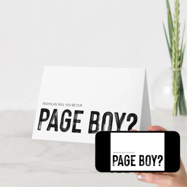 Will You Page Boy Proposal Asking Wedding Card | Zazzle