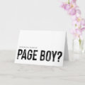Will You Page Boy Proposal Asking Wedding Card | Zazzle