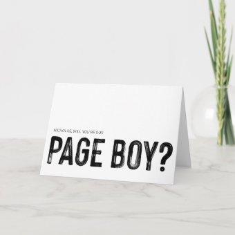 Will You Page Boy Proposal Asking Wedding Card | Zazzle