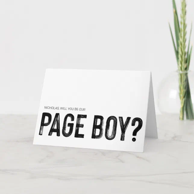 Will You Page Boy Proposal Asking Wedding Card | Zazzle
