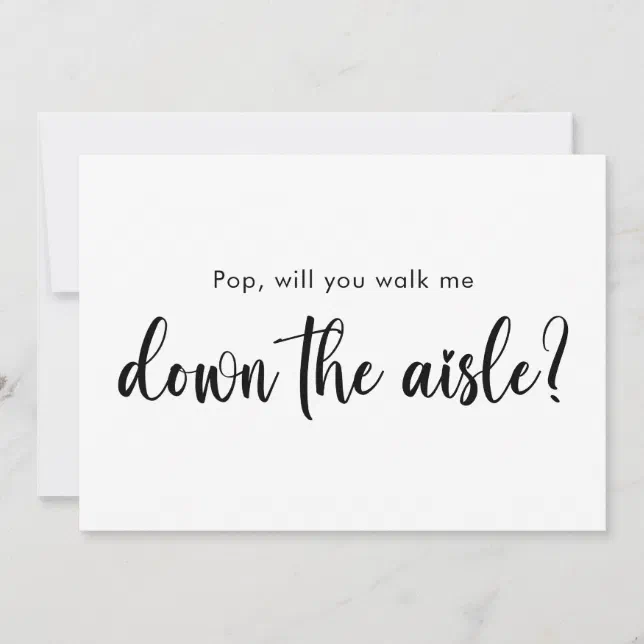 Will You Walk Me Down the Aisle Cute Script Invitation | Zazzle