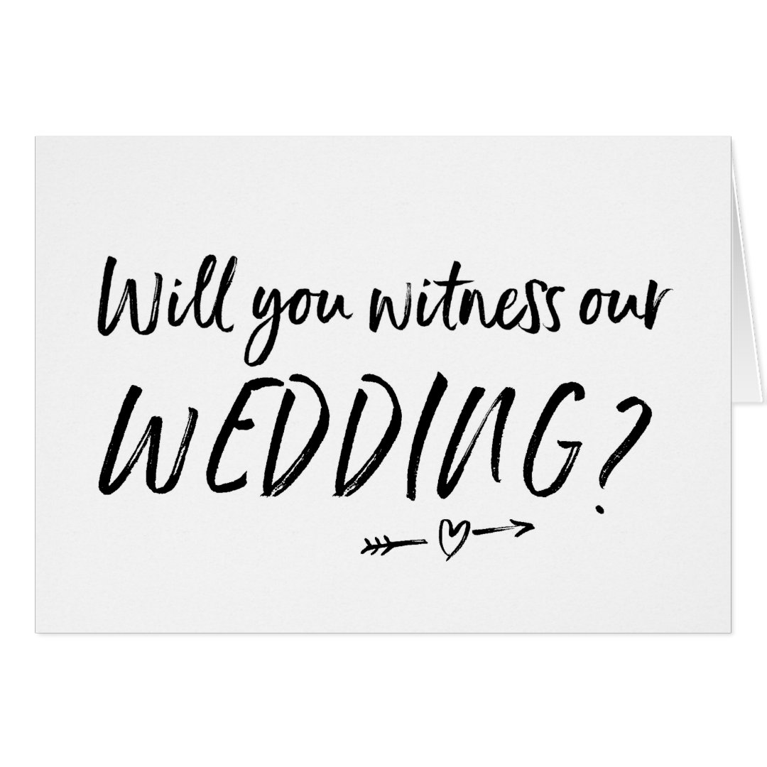 Will You Witness our Wedding card | Zazzle