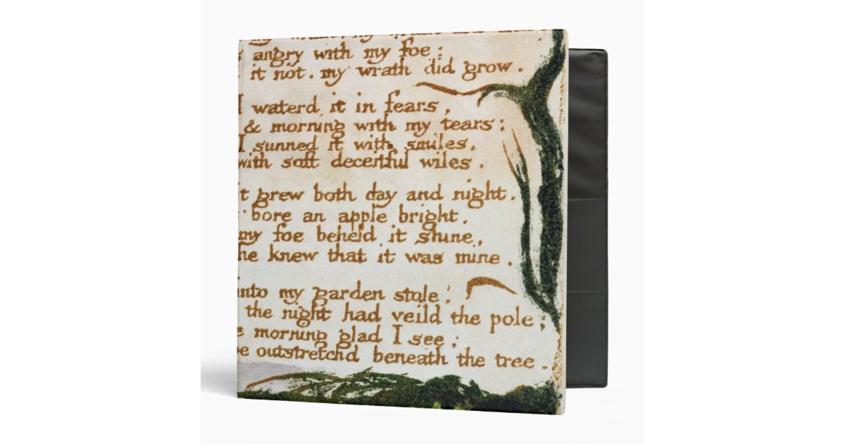 William Blake | A Poison Tree Binder | Zazzle