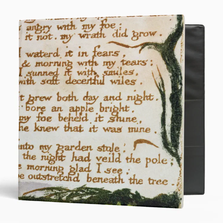 William Blake | A Poison Tree Binder | Zazzle