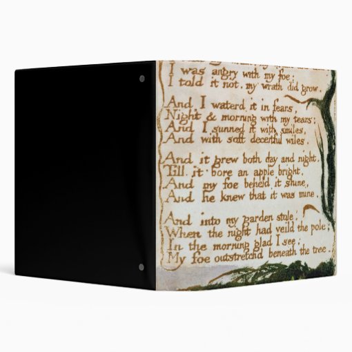 William Blake | A Poison Tree Binder | Zazzle