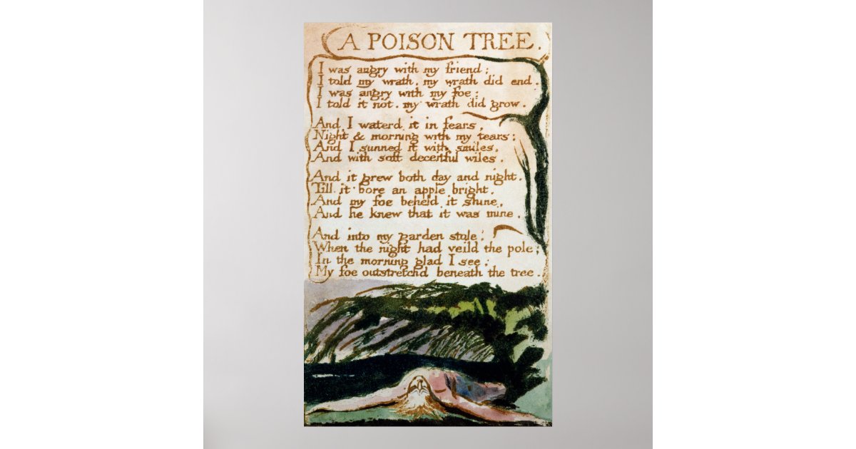 William Blake | A Poison Tree Poster | Zazzle
