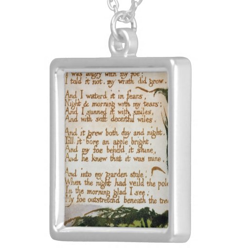 William Blake | A Poison Tree Silver Plated Necklace | Zazzle