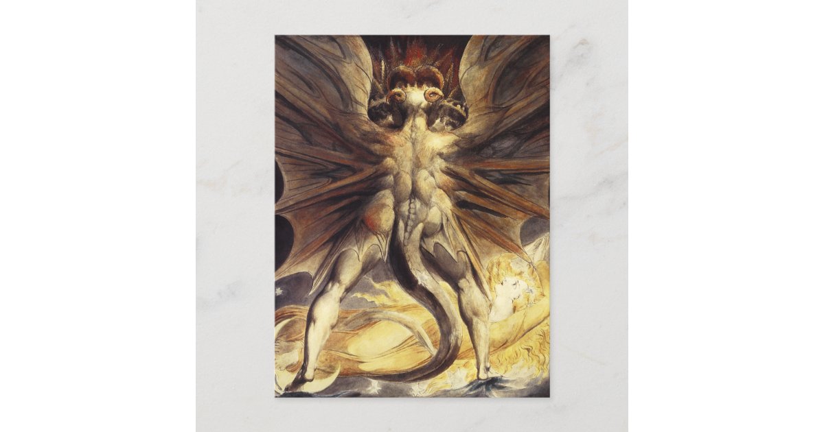 William Blake Red Dragon Postcard | Zazzle