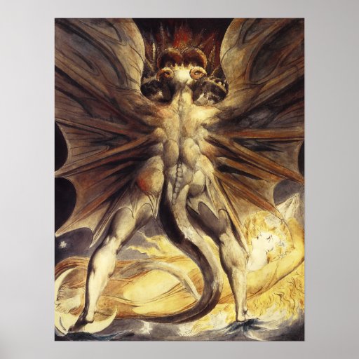 William Blake Red Dragon Poster | Zazzle