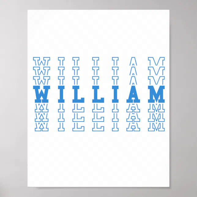 William Custom Boy Name Poster | Zazzle