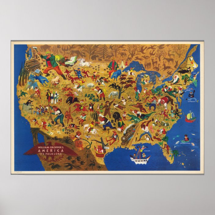 William Gropper's America - Cartoon Folklore Poster | Zazzle.com