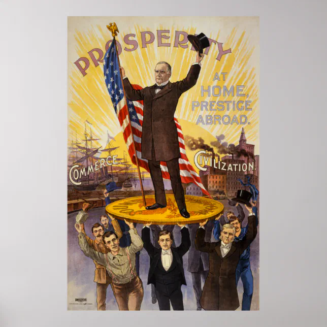 William McKinley Campaign Poster Gold Standard | Zazzle