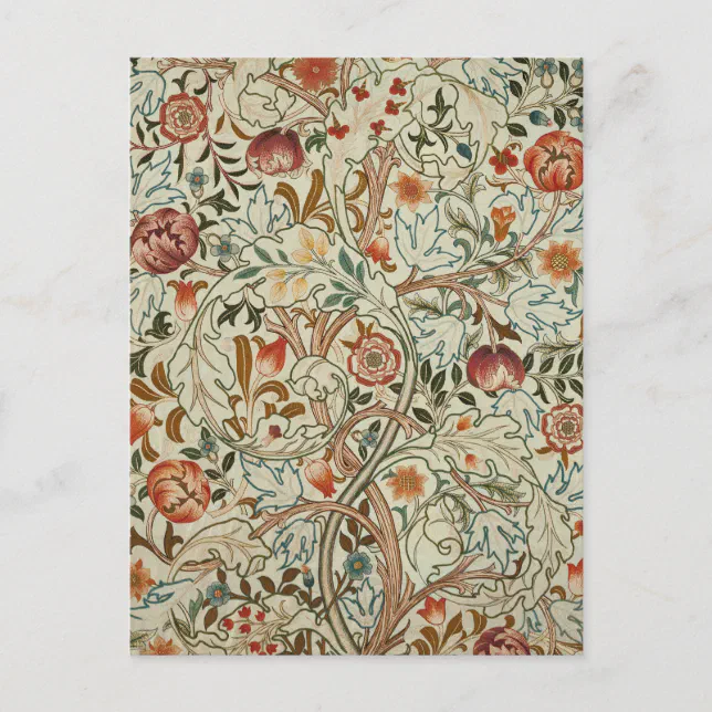 William Morris Acanthus Embroidery Floral Pattern Postcard | Zazzle