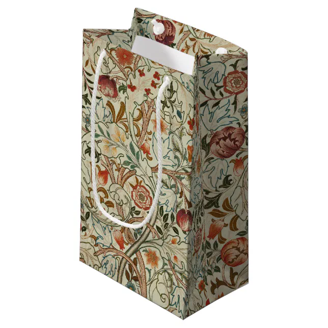 William Morris Acanthus Embroidery Floral Pattern Small Gift Bag | Zazzle