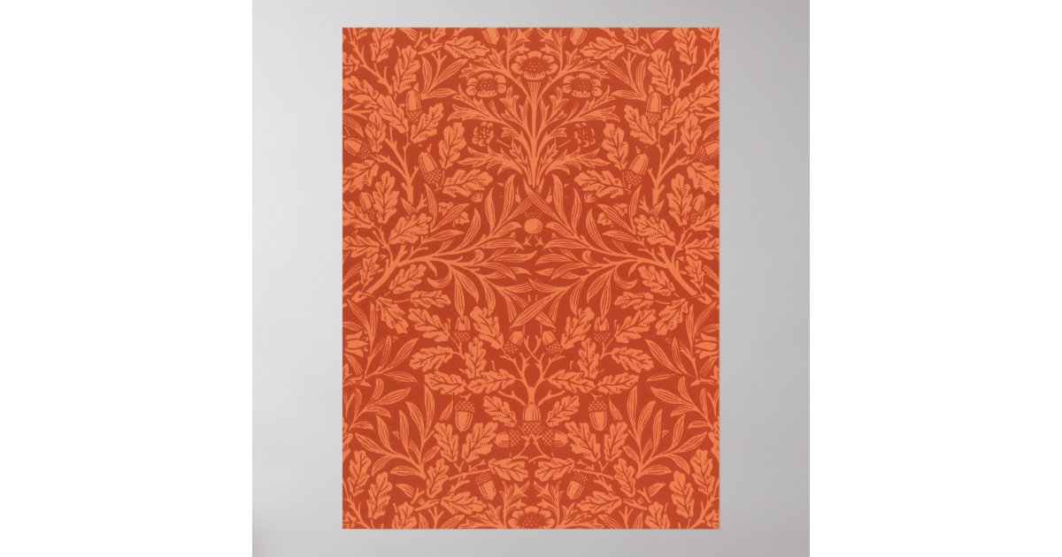William Morris Acorn Wallpaper Nature Design Poster | Zazzle
