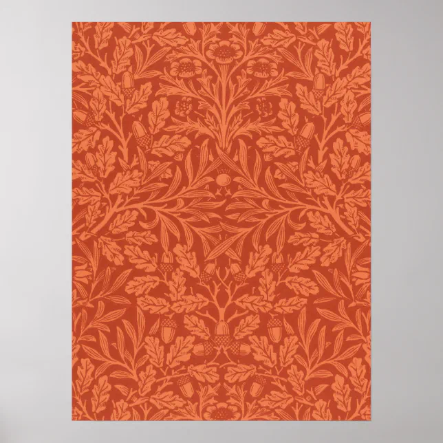 William Morris Acorn Wallpaper Nature Design Poster | Zazzle