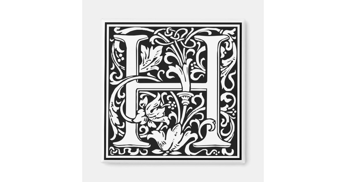 William Morris Alphabet “H” Magnet | Zazzle