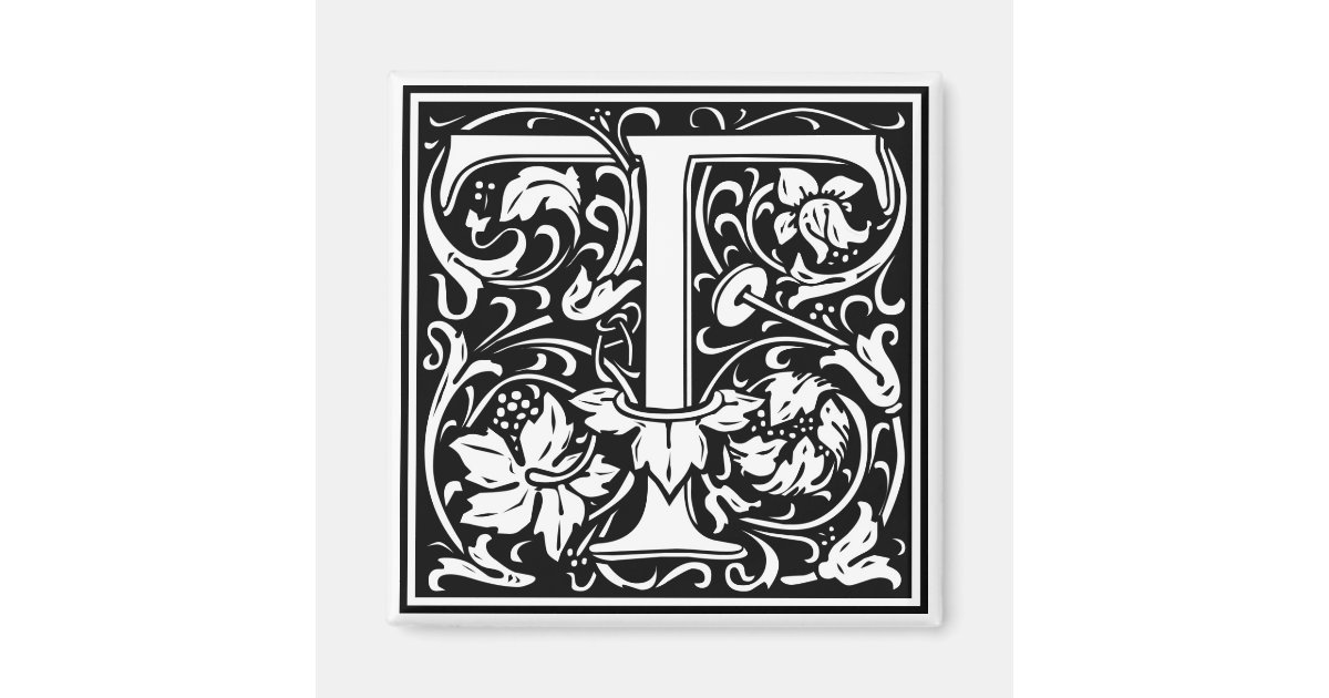 William Morris Alphabet “T” Magnet | Zazzle