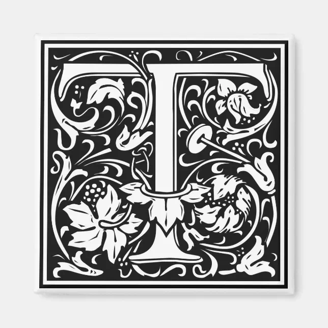 William Morris Alphabet “T” Magnet | Zazzle