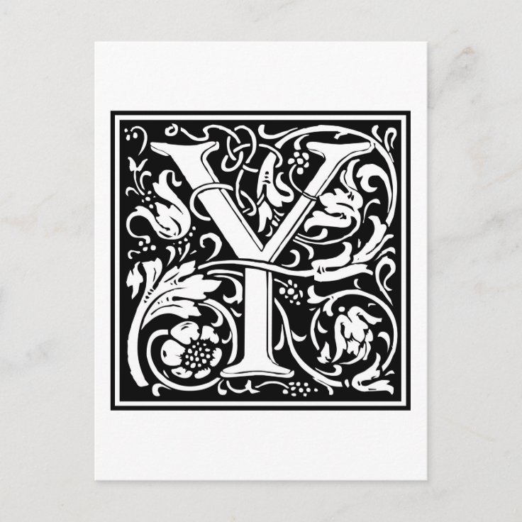 William Morris Alphabet “Y” Postcard | Zazzle