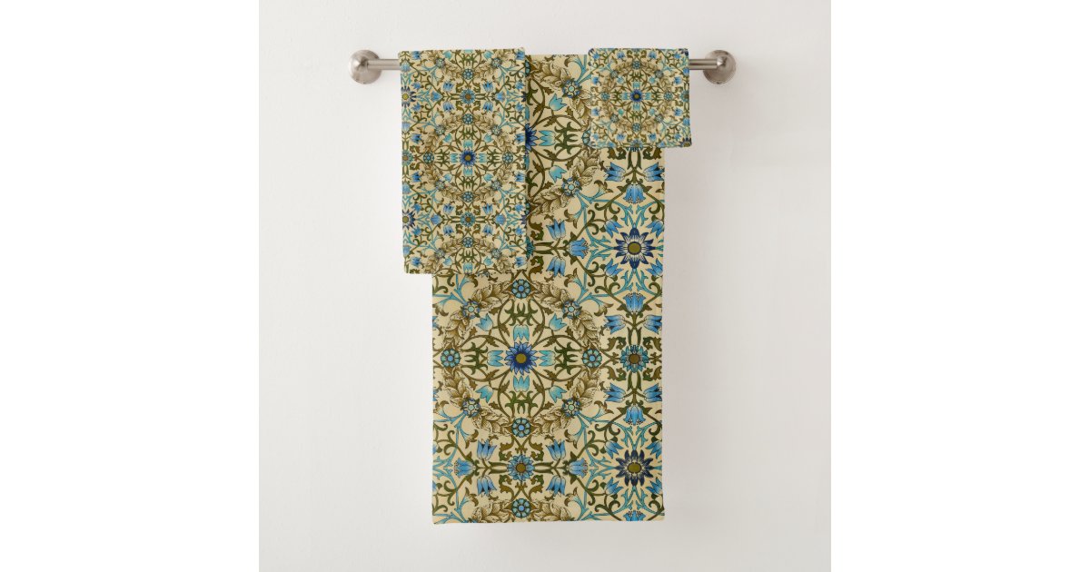 William Morris Antique 1873 Vine & Floral Pattern Bath Towel Set | Zazzle