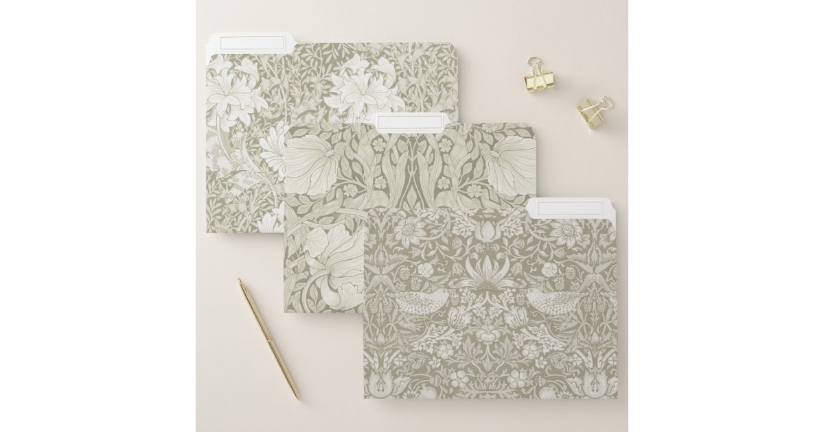 William Morris, Art Nouveau, Ivory File Folder | Zazzle