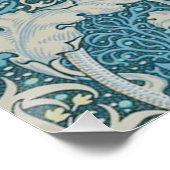 William Morris,art nouveau pattern, seaweed,blue,f Poster | Zazzle