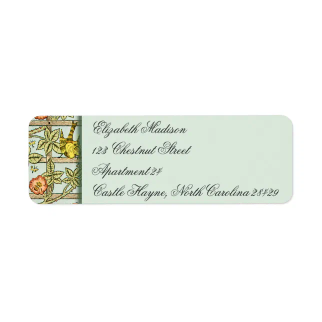 William Morris Bird & Flower Return Address Labels | Zazzle