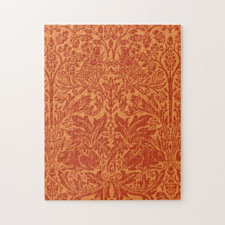 William Morris Birds Rabbit Floral Wallpaper Jigsaw Puzzle | Zazzle
