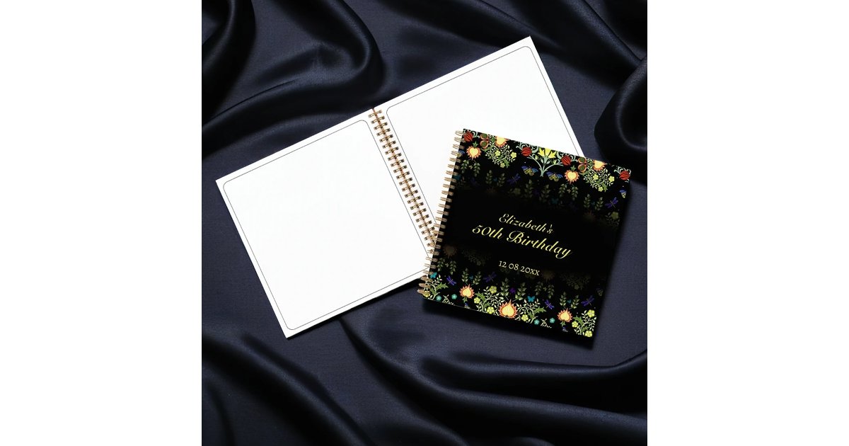 William Morris Birthday Party Guest Book | Zazzle