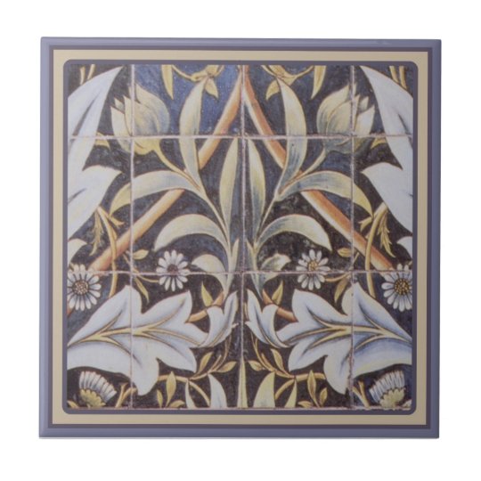 William Morris ~ Blue Floral Ceramic Tile | Zazzle.com