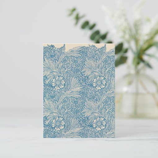 William Morris - Blue Marigold Postcard | Zazzle