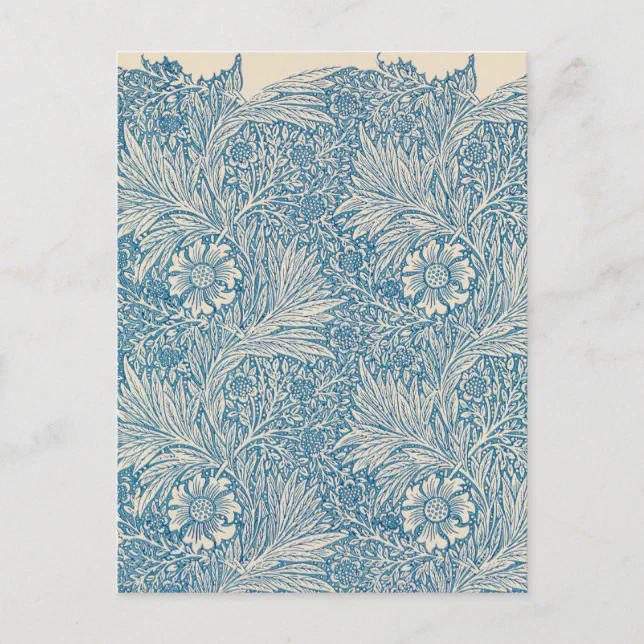 William Morris - Blue Marigold Postcard | Zazzle