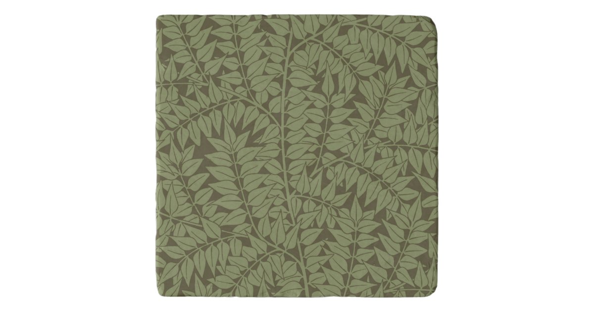 William Morris Branch Leaves Wallpaper Trivet | Zazzle
