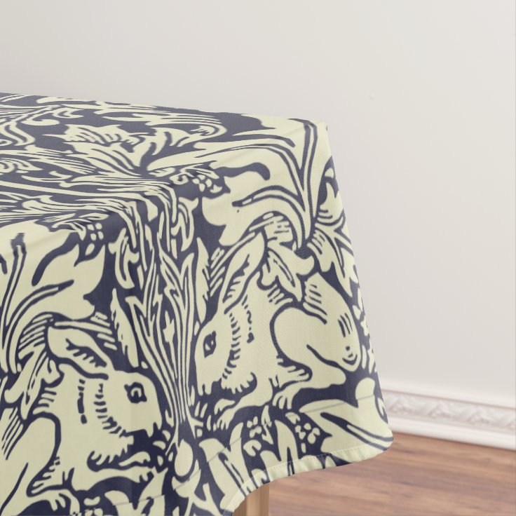 William Morris Brer Rabbit Vintage Blue Pattern Tablecloth | Zazzle