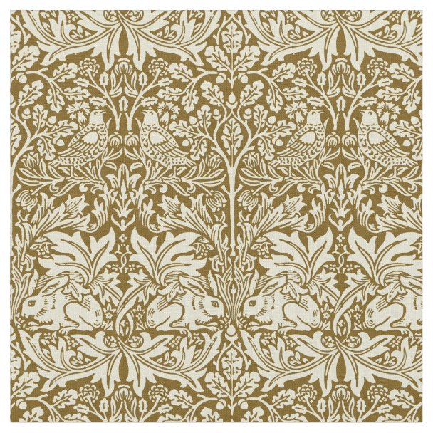 William Morris Brer Rabbit Vintage Pattern Fabric | Zazzle