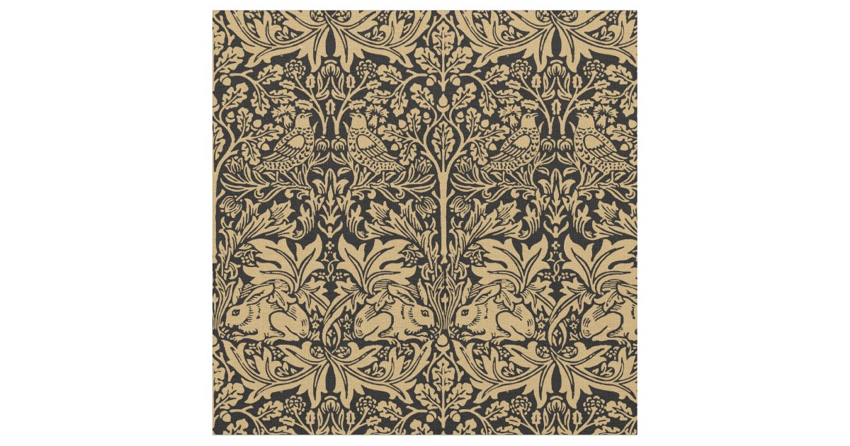 William Morris Brer Rabbit Vintage Pattern Fabric | Zazzle