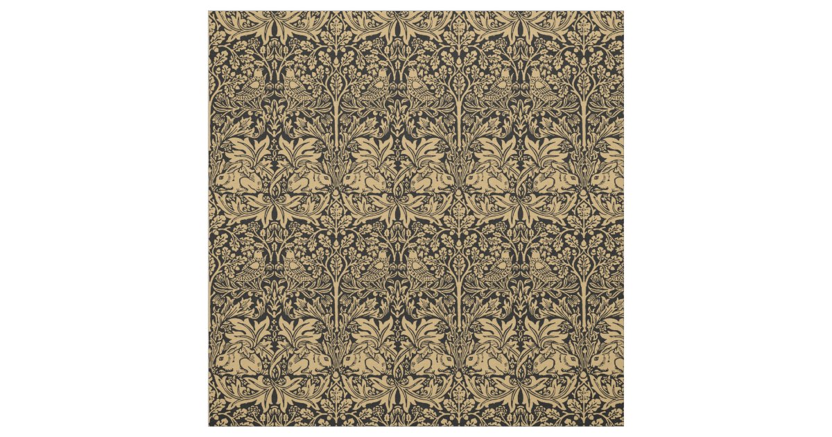 William Morris Brer Rabbit Vintage Pattern Fabric | Zazzle