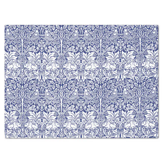 William Morris Brother Rabbit Blue Vintage Pattern Tissue Paper | Zazzle