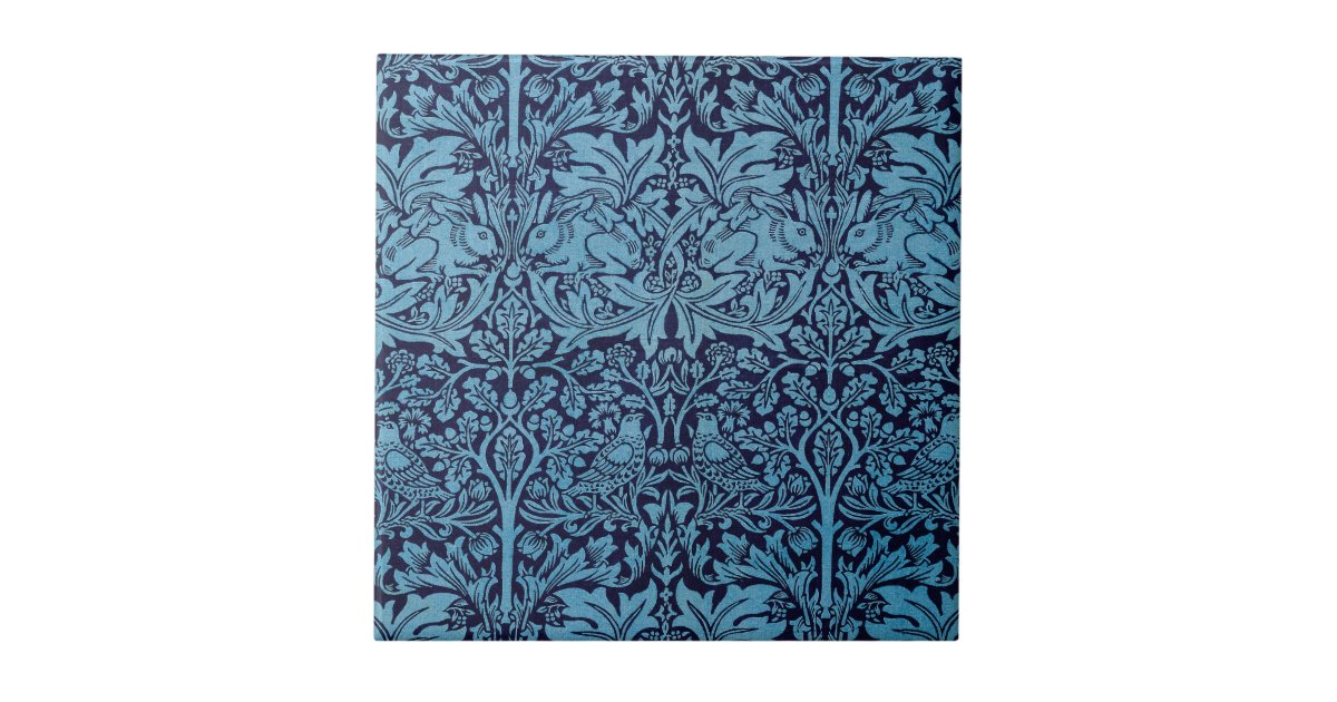 William Morris BrotherRabbit Tile | Zazzle