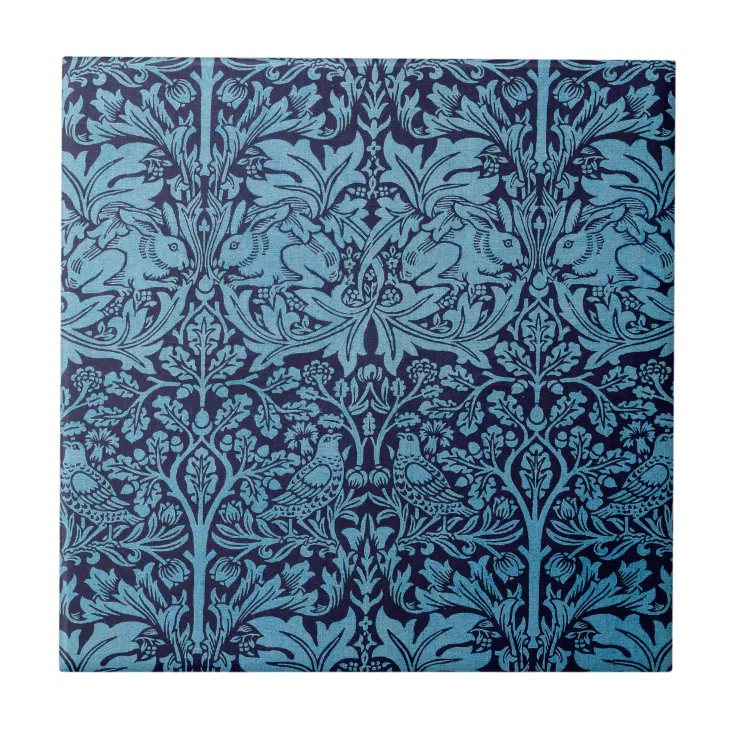 William Morris BrotherRabbit Tile | Zazzle