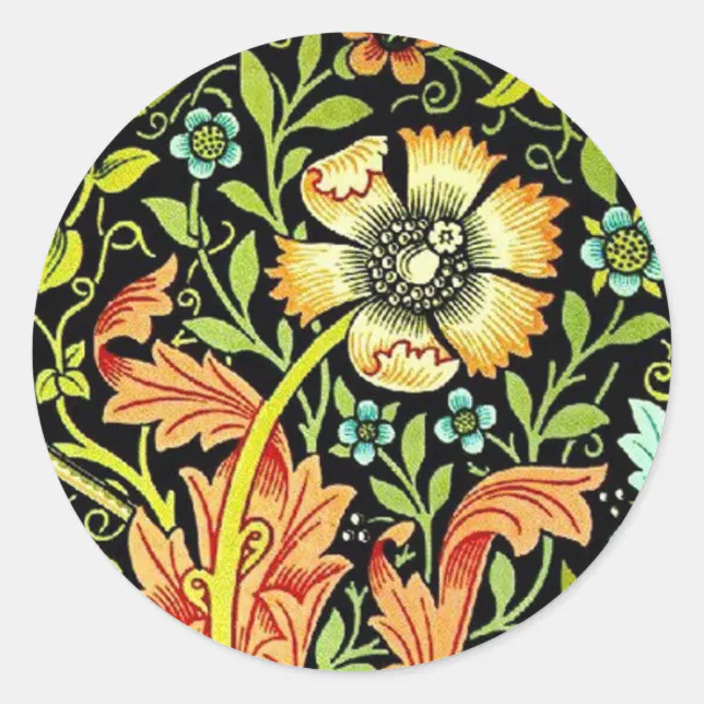 William Morris “Compton” Classic Round Sticker | Zazzle