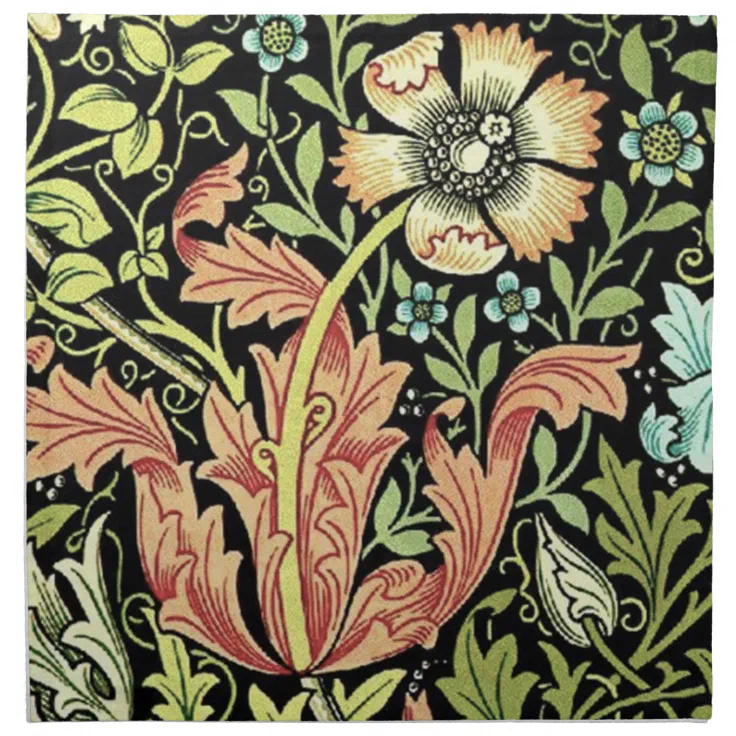 William Morris Compton Wallpaper Classic Cloth Napkin | Zazzle