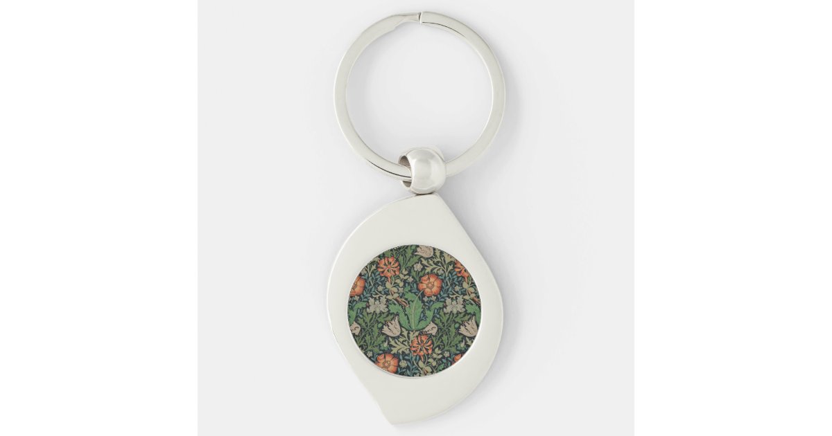 William Morris Compton Wallpaper Classic Keychain | Zazzle