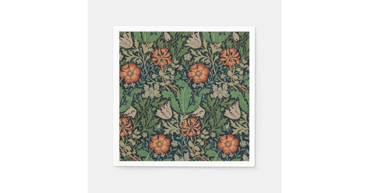 William Morris Compton Wallpaper Classic Paper Napkins | Zazzle