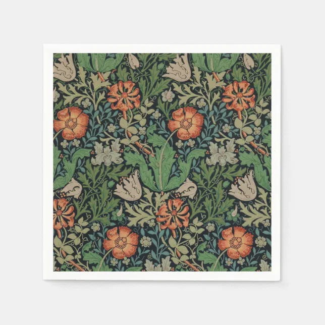 William Morris Compton Wallpaper Classic Paper Napkins | Zazzle
