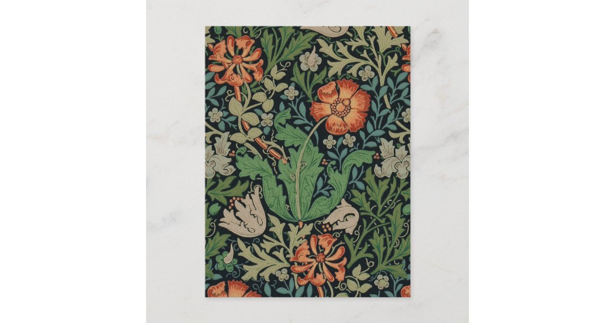 William Morris Compton Wallpaper Classic Postcard | Zazzle